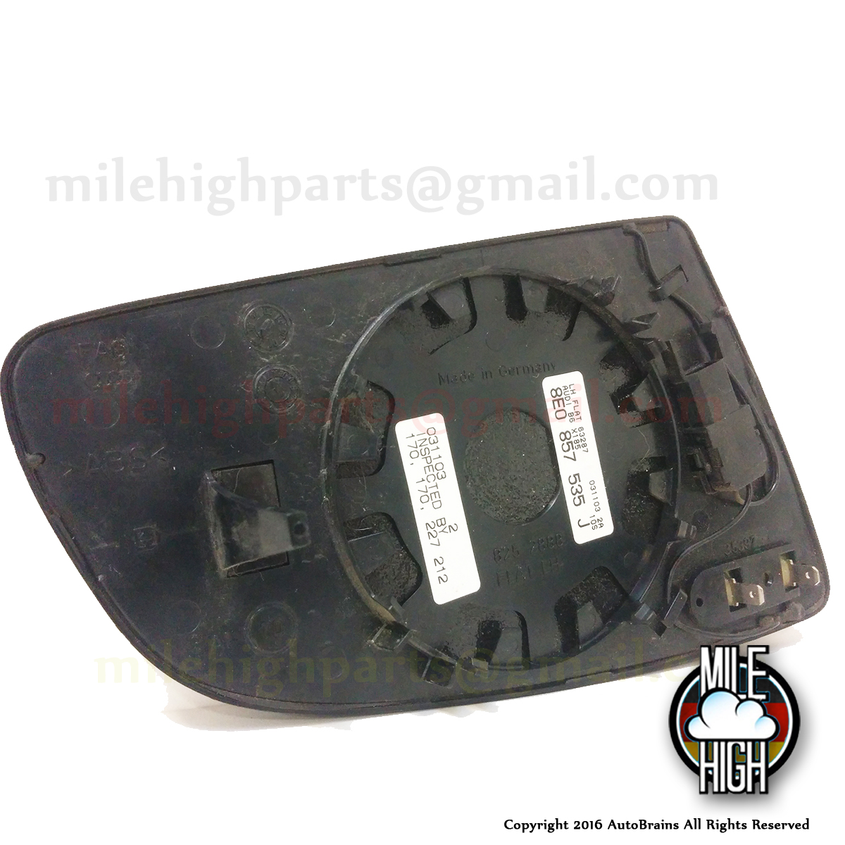 02-08 Audi Auto Dimming Mirror Glass Driver LH A3 A4 S4 A6 S6 8E0 857 ...