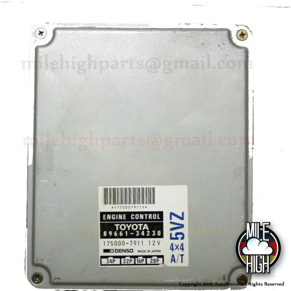 1996 Toyota T100 Engine Computer Module ECU A/T 4X4 5VZ 3.4L 89661 ...